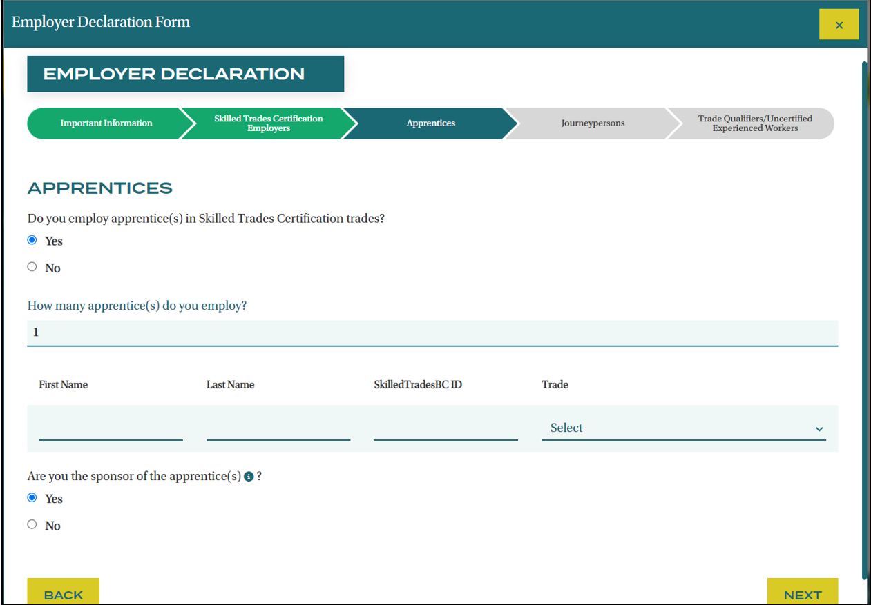 Employer Declaration · Custom Portal