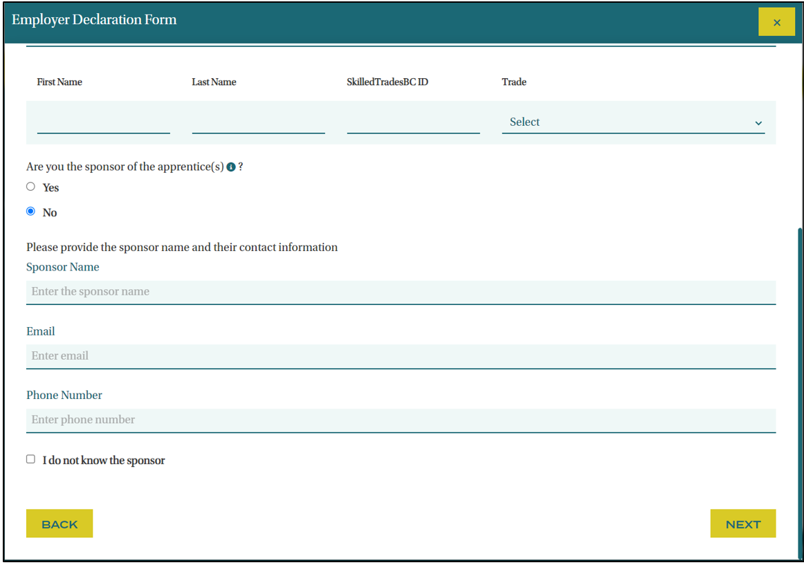 Employer Declaration · Custom Portal
